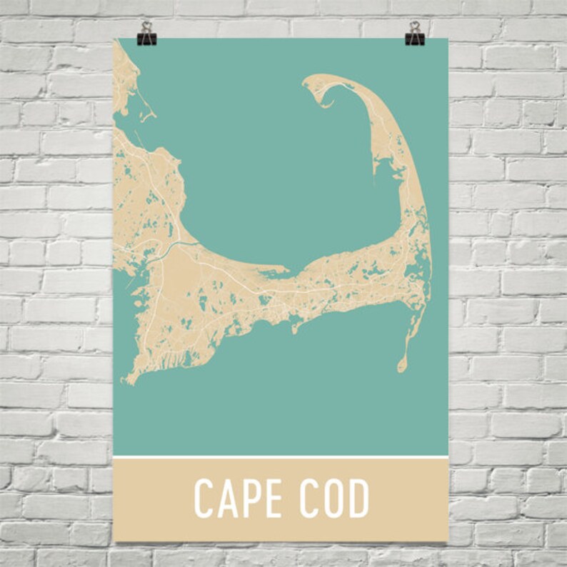 Cape Cod Map Cape Cod Wall Art Cape Cod Cape Cod Print Map - Etsy