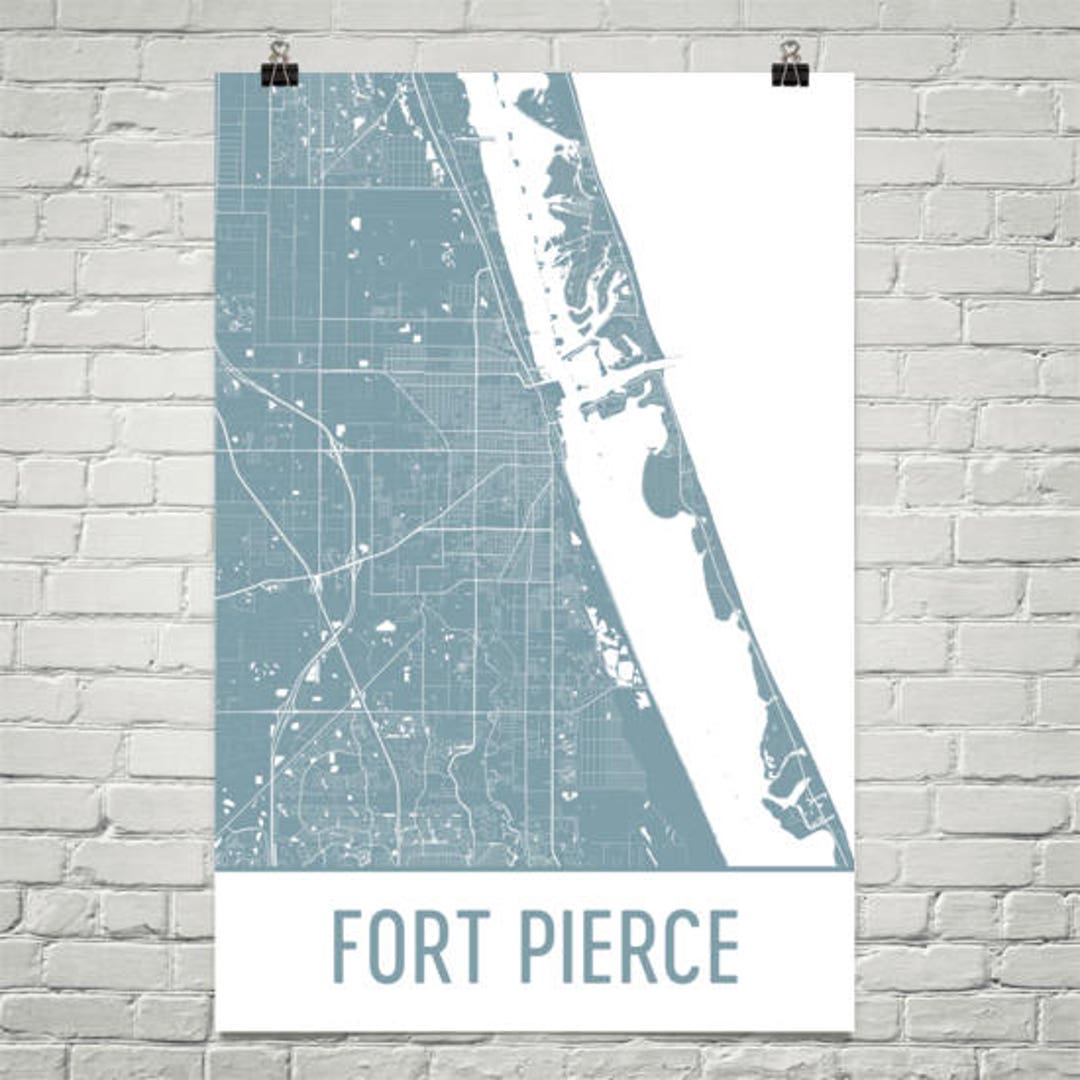 Fort Pierce Map, Ft Pierce Art, Fort Pierce Print, Fort Pierce FL ...