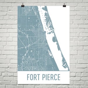Fort Pierce Map, Ft Pierce Art, Fort Pierce Print, Fort Pierce FL ...