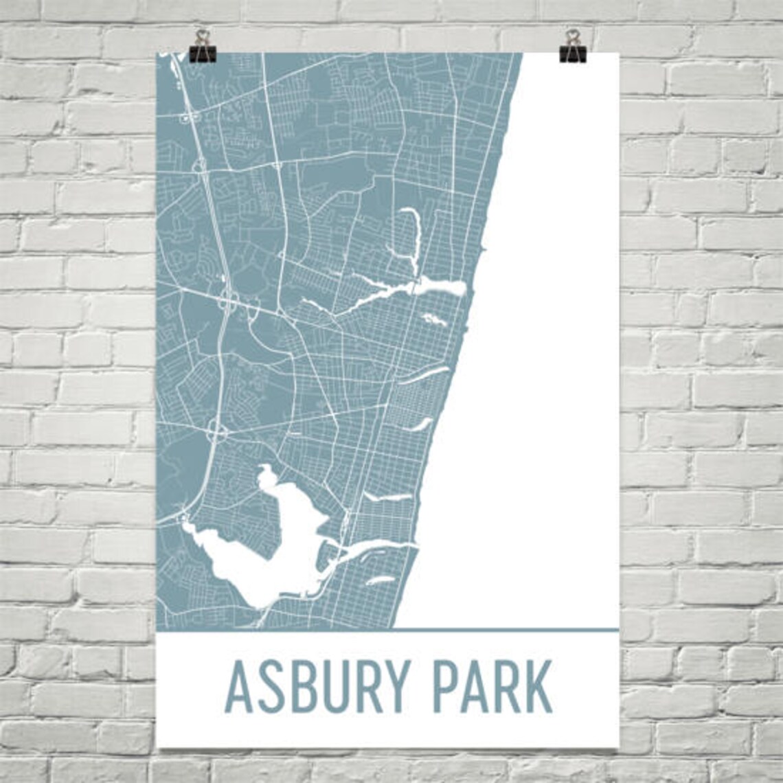 Asbury Park Map Asbury Park Art Asbury Park Print Asbury - Etsy