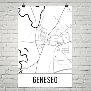 Geneseo NY Map Art Print: Minimalist Street Map Poster - Etsy