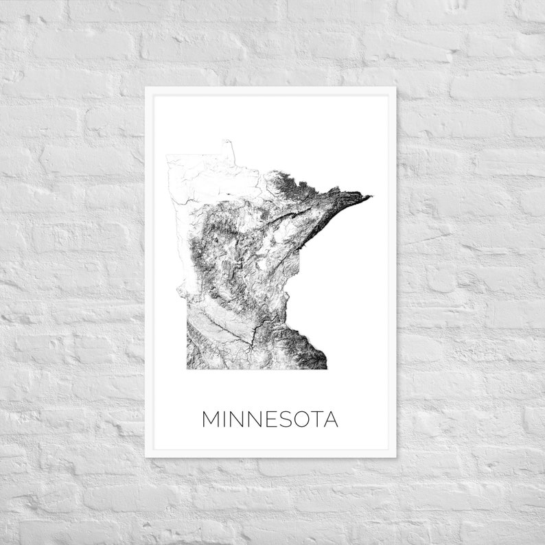 Minnesota Topographic Map Map of Minnesota MN Map Minnesota - Etsy