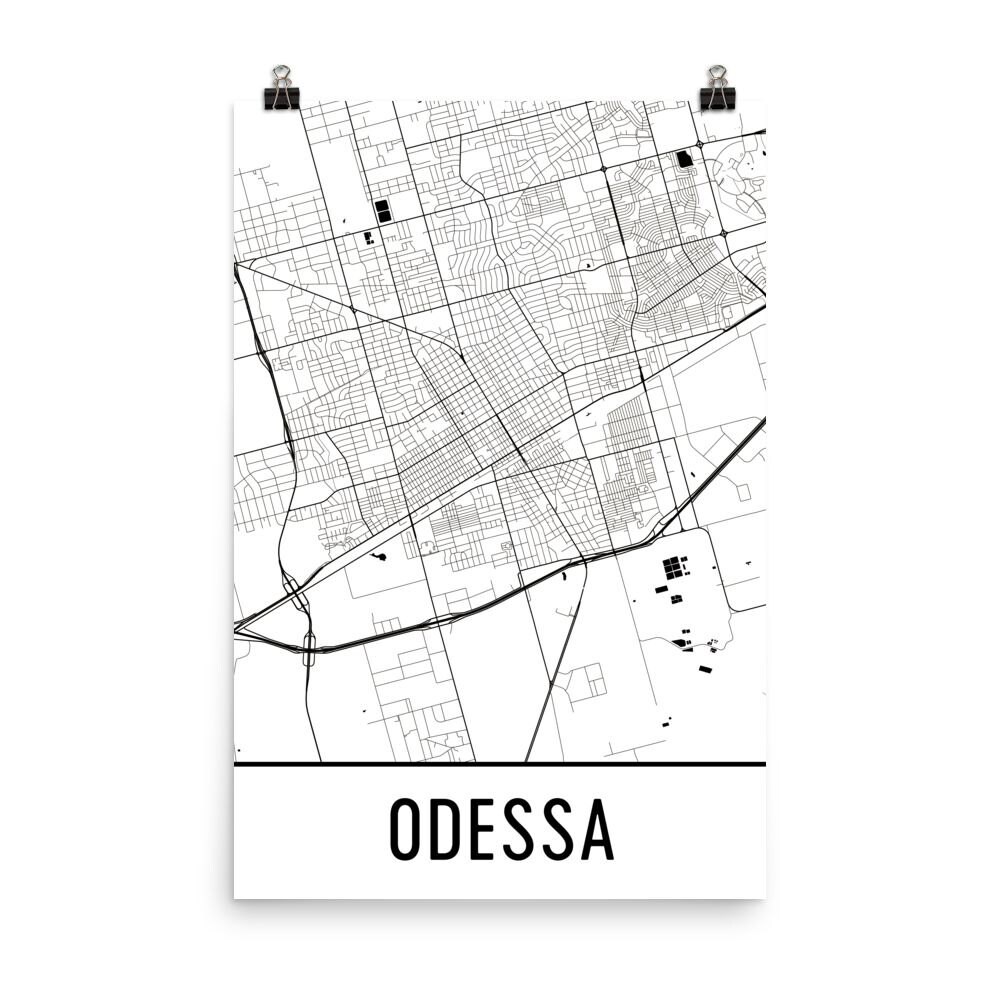 Odessa Map Odessa Art Odessa Print Odessa TX Poster Odessa | Etsy
