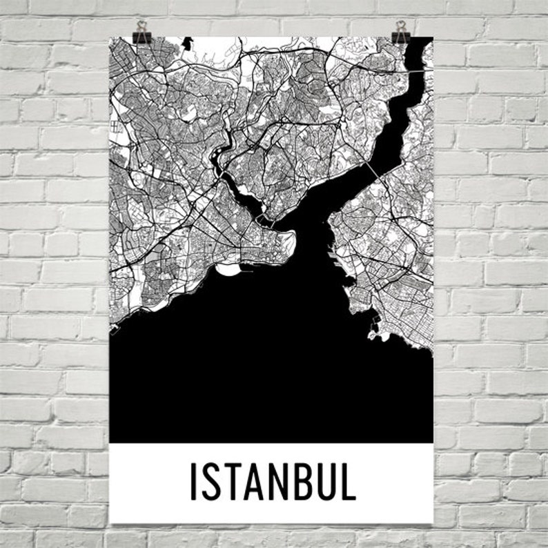 Istanbul Map Istanbul Art Istanbul Print Istanbul Turkey - Etsy