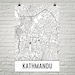 Kathmandu Map, Kathmandu Art, Kathmandu Print, Kathmandu Nepal Poster ...