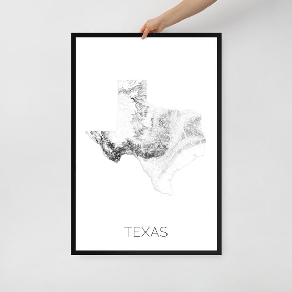 Texas Topographic Map Map of Texas Texas Decor Texas Wall | Etsy