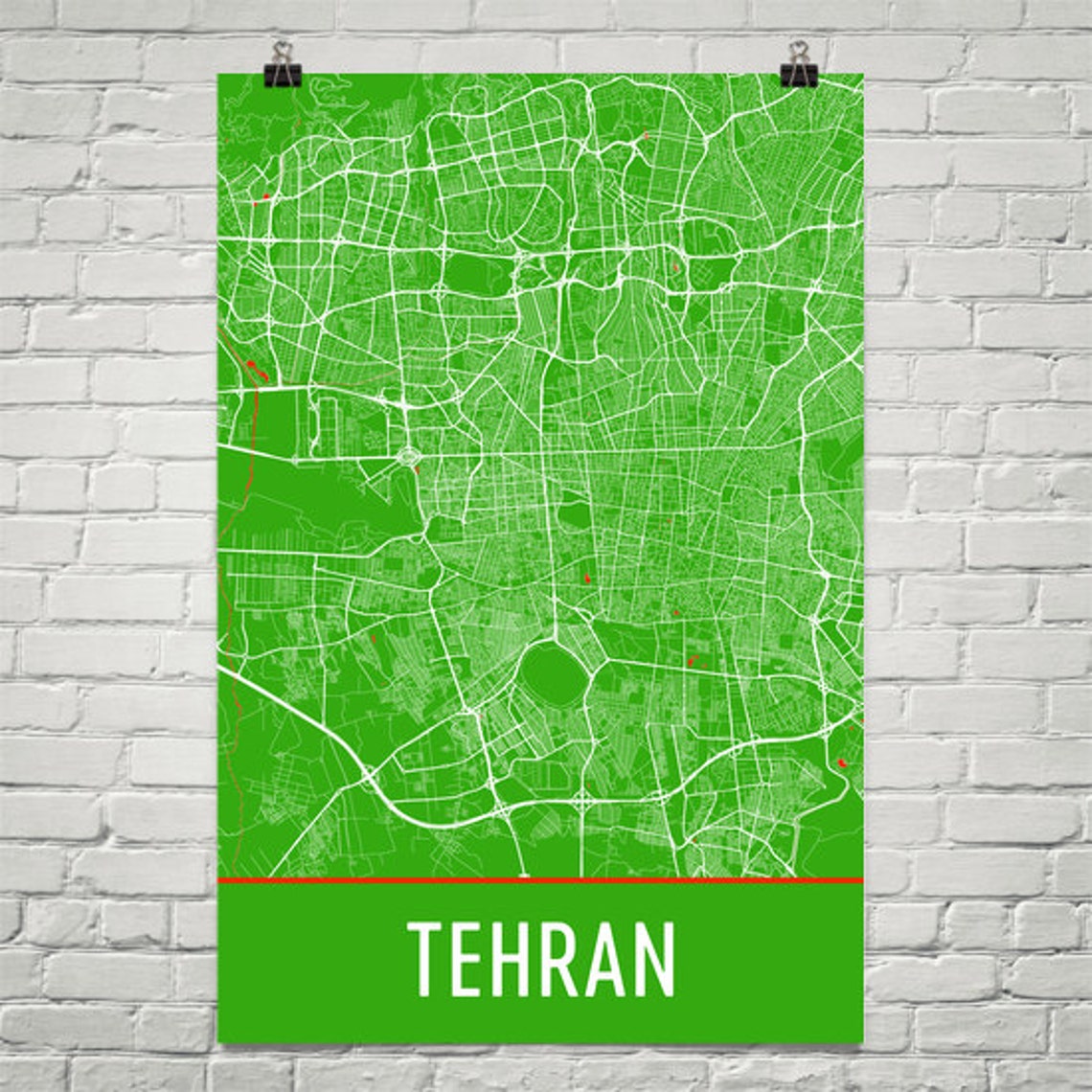 Tehran Map Tehran Art Tehran Print Tehran Iran Poster | Etsy