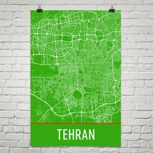 Tehran Map, Tehran Art, Tehran Print, Tehran Iran Poster, Tehran Wall ...