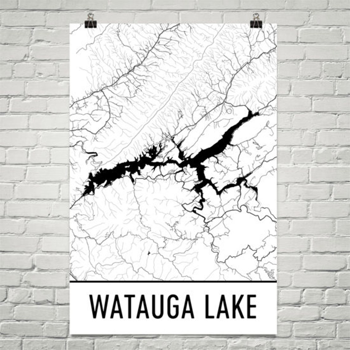 Watauga Lake Tennessee Watauga Lake Dam Watauga Lake Map | Etsy