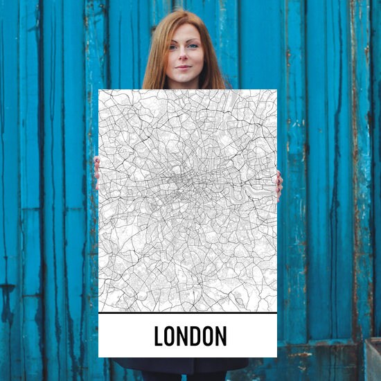 London Print London Map London Art Map of London England | Etsy