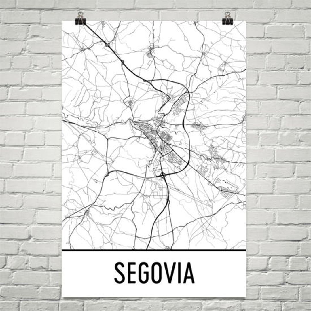 Segovia City Map Art Print, Spain, Spanish Decor - Etsy