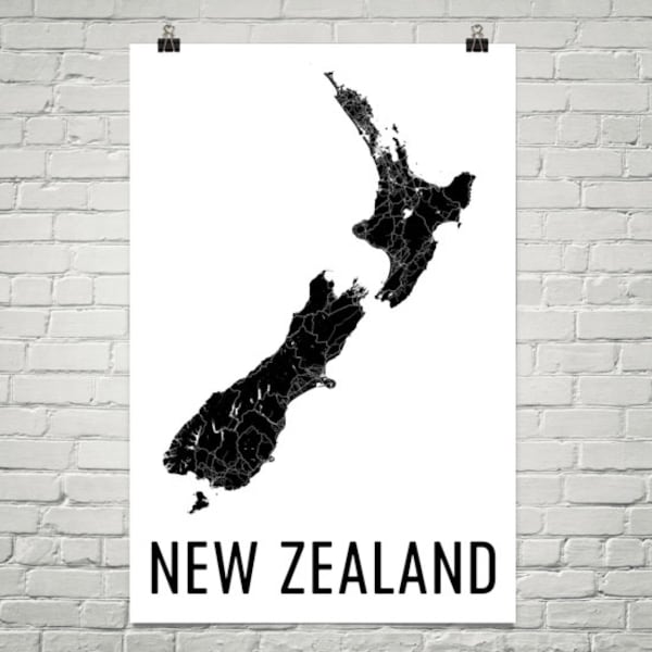 Map of New Zealand - Etsy