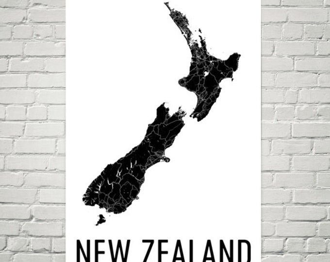 New Zealand Print New Zealand Watercolor Print New Zealand Canvas New ...