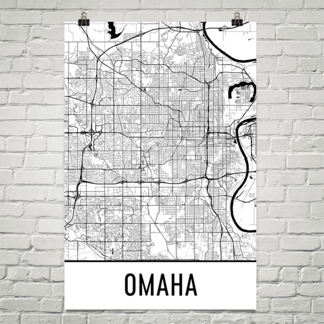 Omaha Map, Omaha Art, Omaha Print, Omaha NE Poster, Omaha Wall Art ...