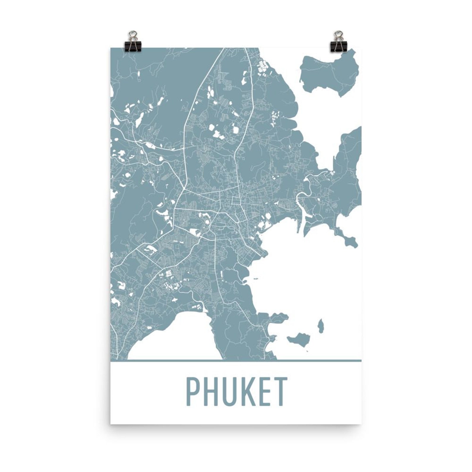 Phuket Map Phuket Art Phuket Print Phuket Thailand Poster - Etsy