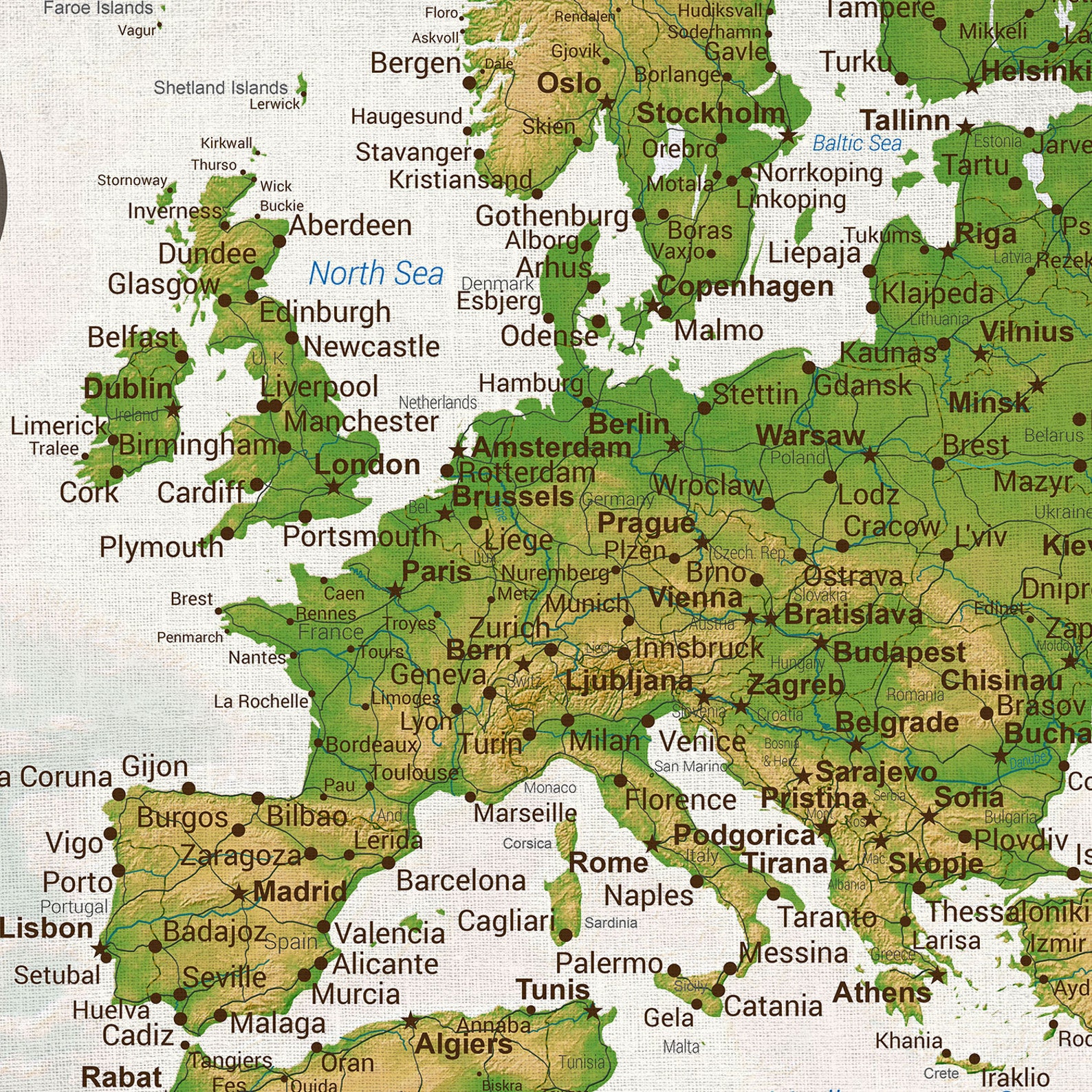 Europe Map With Pins Push Pin Travel Map for Europe Map of | Etsy