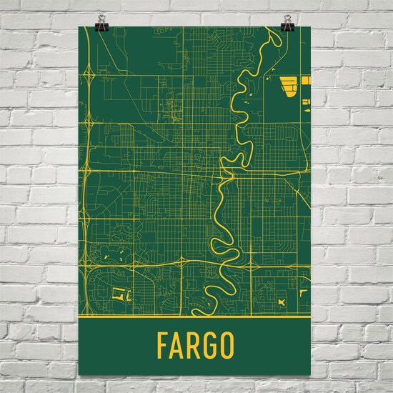 Fargo Map Fargo Art Fargo Print Fargo ND Poster Fargo Wall - Etsy