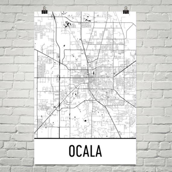 Ocala FL Map Ocala Florida Art Ocala Print Ocala Poster | Etsy