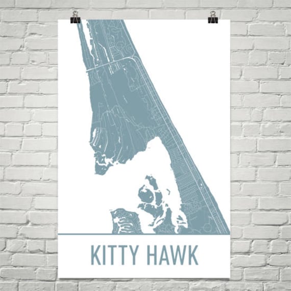 Kitty Hawk Map Kitty Hawk Art Kitty Hawk Print Kitty Hawk - Etsy
