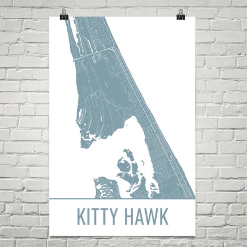 Kitty Hawk Map Kitty Hawk Art Kitty Hawk Print Kitty Hawk - Etsy