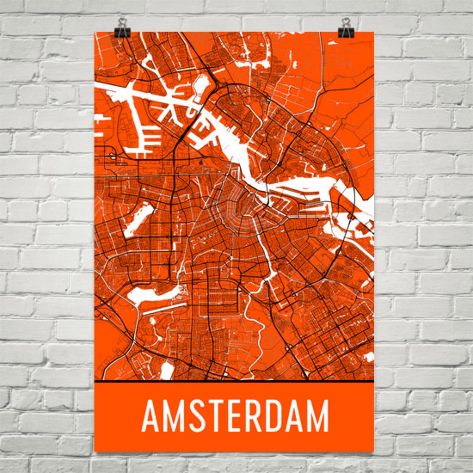 Amsterdam Map Amsterdam Print Amsterdam Art Amsterdam | Etsy