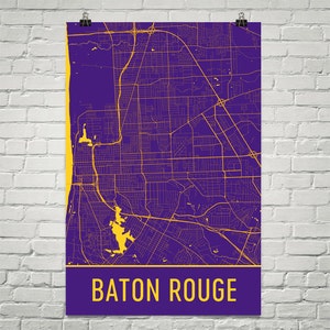 Baton Rouge Map, Baton Rouge Art, Baton Rouge Print, Baton Rouge LA ...