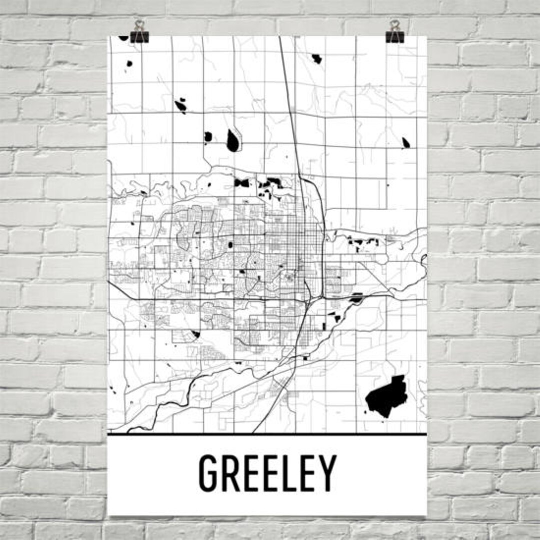Greeley Map, Greeley Art, Greeley Print, Greeley CO Poster, Greeley ...