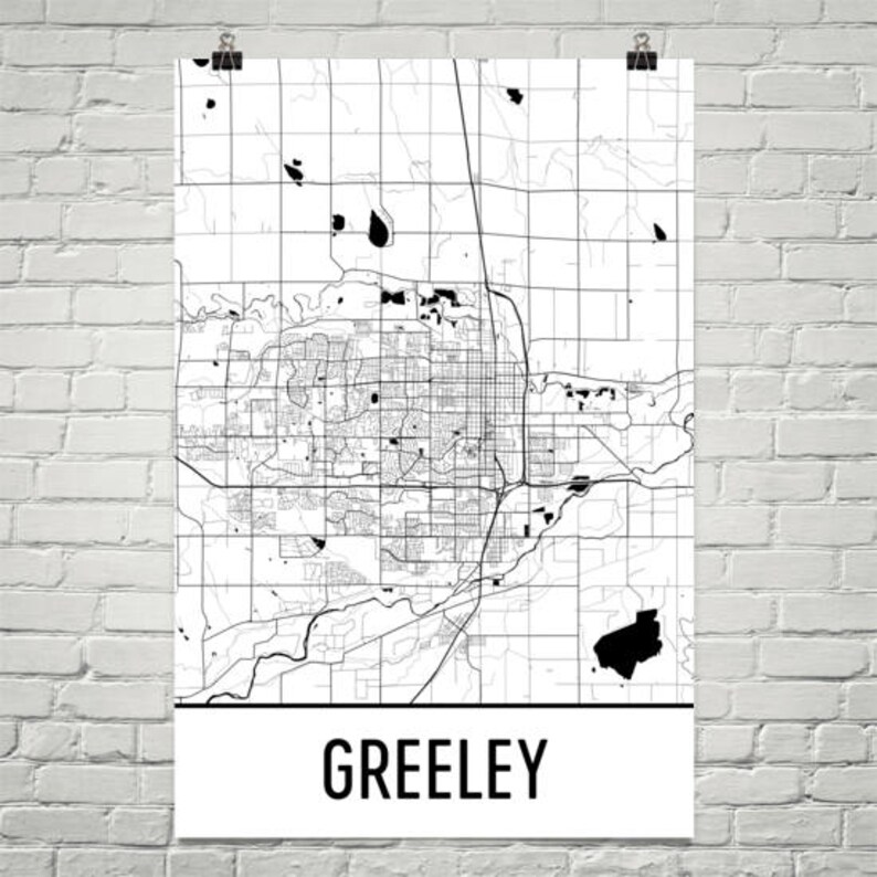 Greeley Map Greeley Art Greeley Print Greeley CO Poster | Etsy