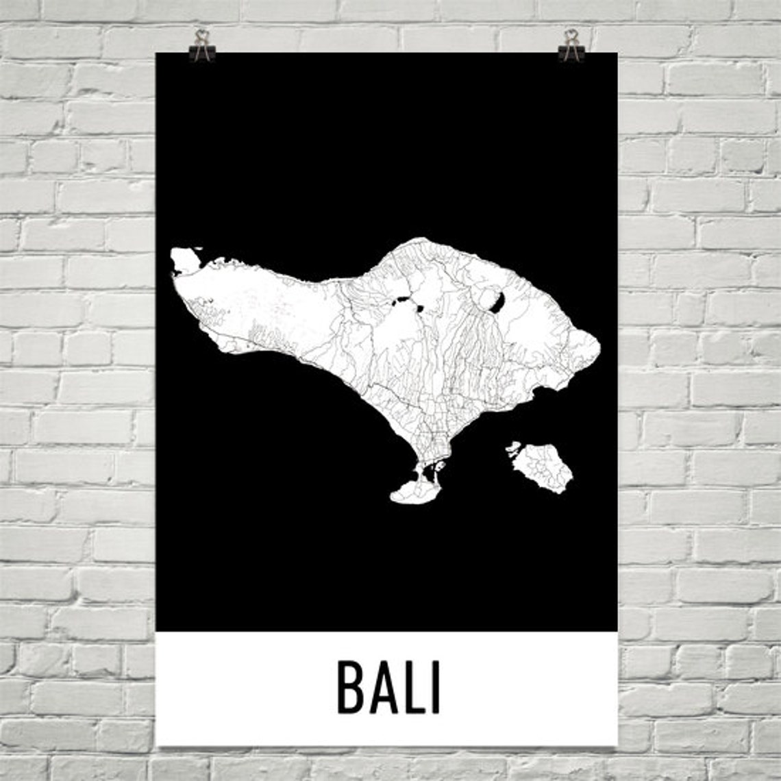 Bali Map Bali Art Bali Print Bali Indonesia Poster Bali - Etsy