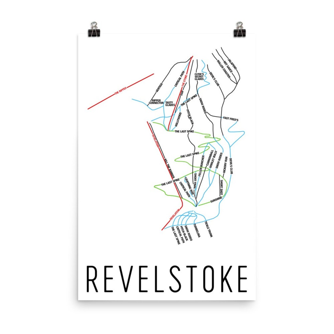 Revelstoke Ski Map Art Revelstoke BC Revelstoke Trail Map - Etsy