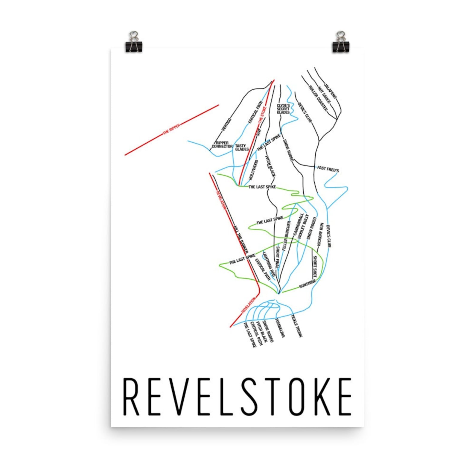 Revelstoke Ski Map Art Revelstoke BC Revelstoke Trail Map - Etsy