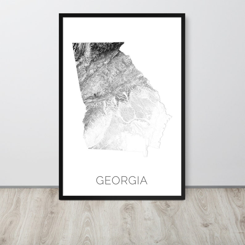 Georgia Topographic Map Map of Georgia GA Map Georgia - Etsy