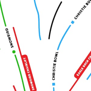 Donner Ski Ranch Map Art, Lake Tahoe, Truckee, Donner, Donner Trail Map ...