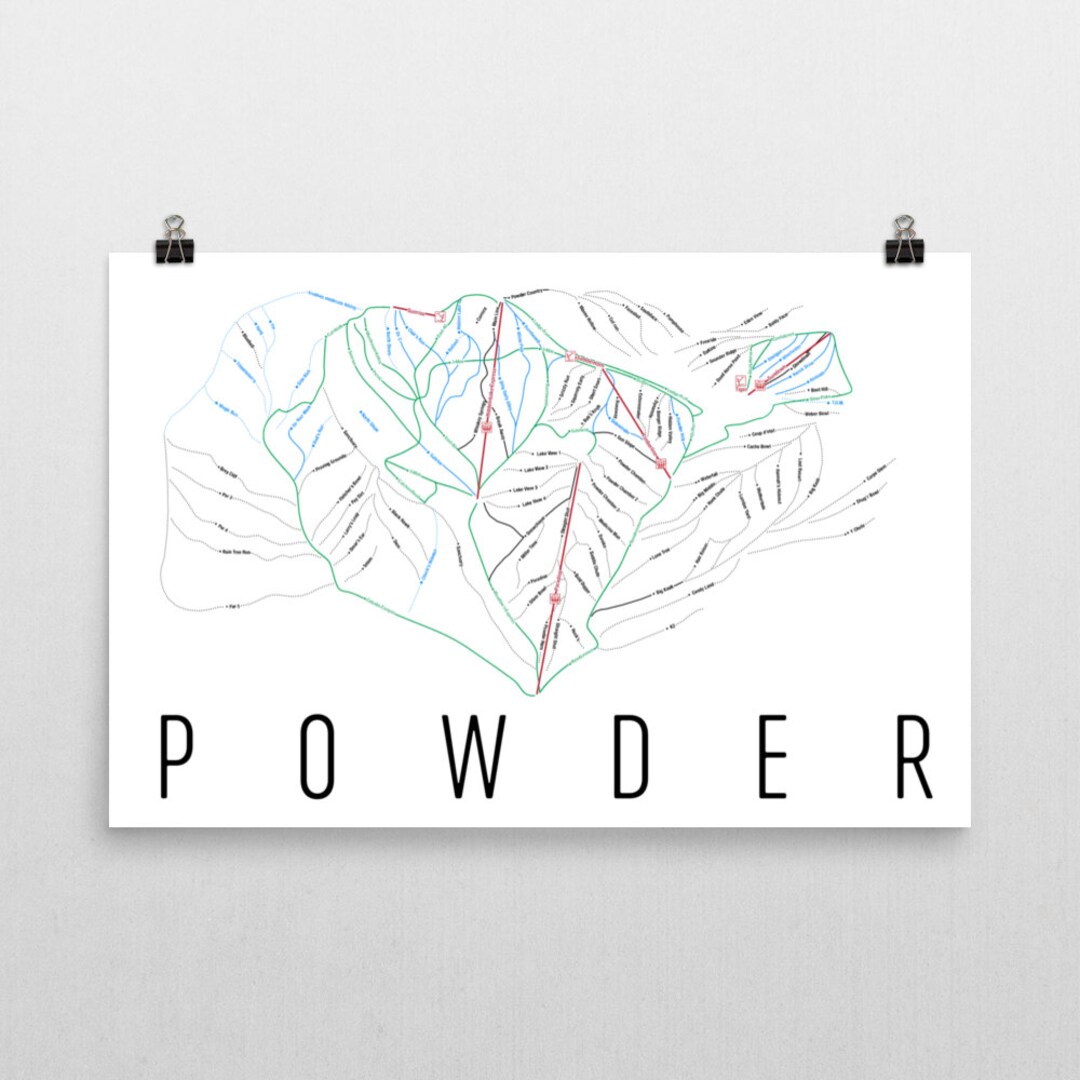 Powder Mountain Ski Map Art, Powder Mountain Utah, Powder Mountain ...