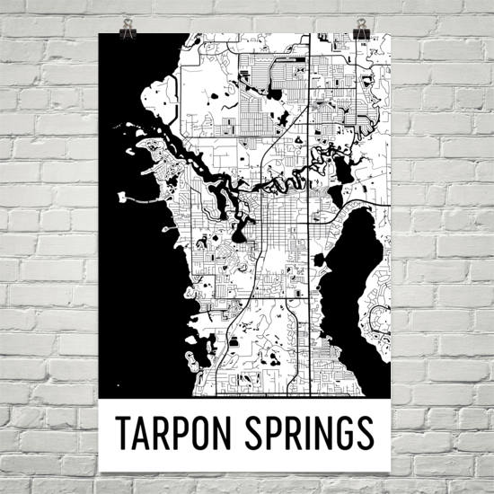 Tarpon Springs Map Art Print: Florida City Street Map Poster - Etsy
