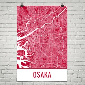 Osaka Map, Osaka Art, Osaka Print, Osaka Japan Poster, Osaka Wall Art ...