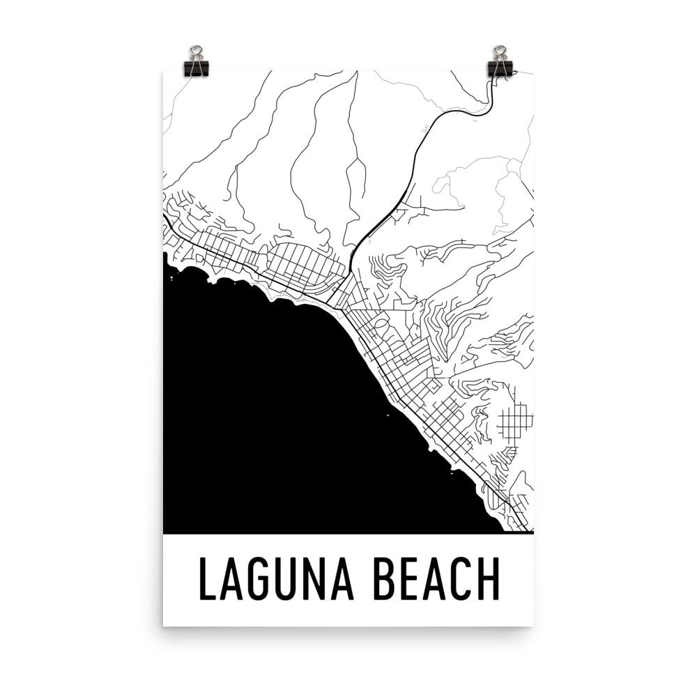 Laguna Beach Map Laguna Beach Art Laguna Beach Print Laguna | Etsy