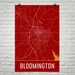 Bloomington Map, Bloomington IN Art, Bloomington Print, Bloomington ...