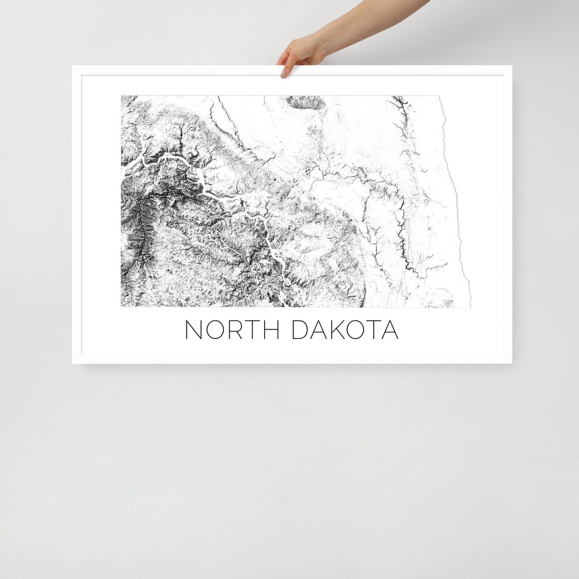 North Dakota Topographic Map Map of North Dakota North | Etsy
