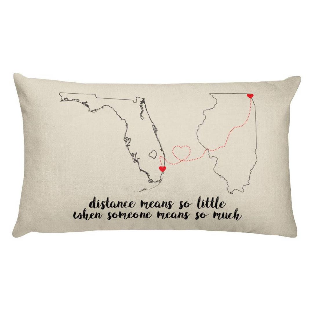 Personalized State Map Pillow: Long Distance Relationship Gift - Etsy