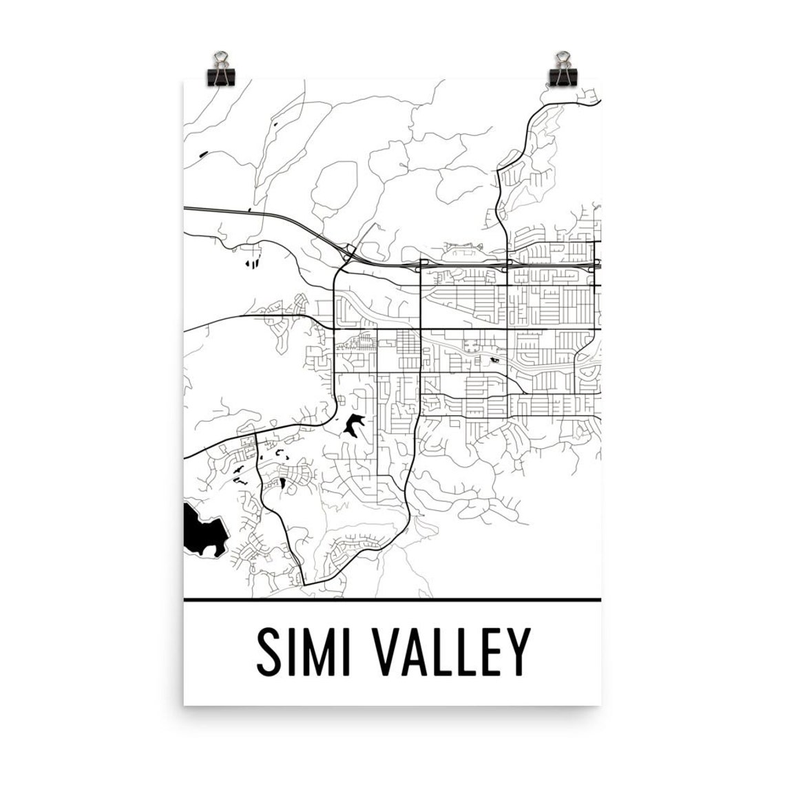 Simi Valley Map Simi Valley Art Simi Valley Print Simi | Etsy