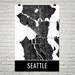 Seattle Map Seattle Art Seattle Print Seattle WA Art - Etsy