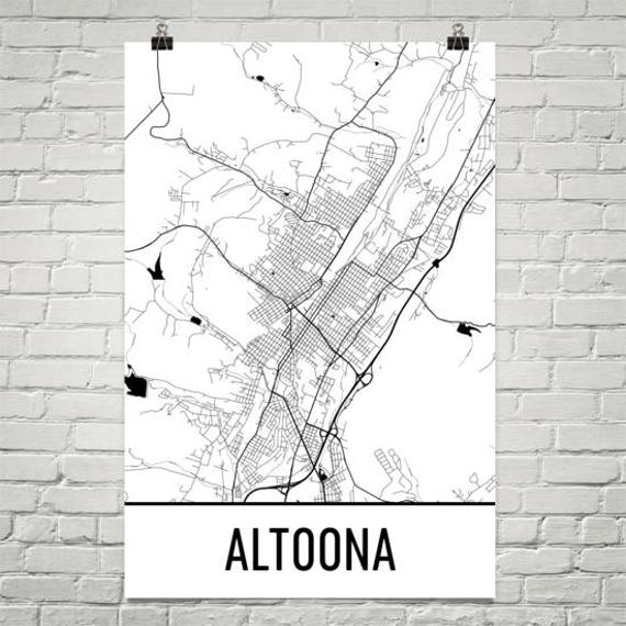 Altoona Map Altoona Art Altoona Print Altoona PA Poster | Etsy