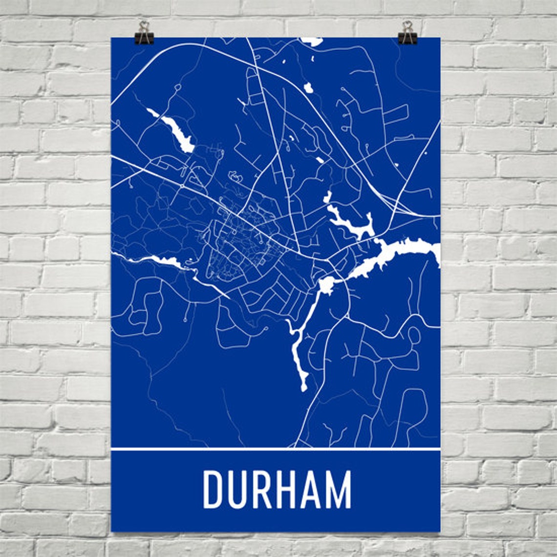 Durham NH Map Art Print: Modern City Street Design - Etsy