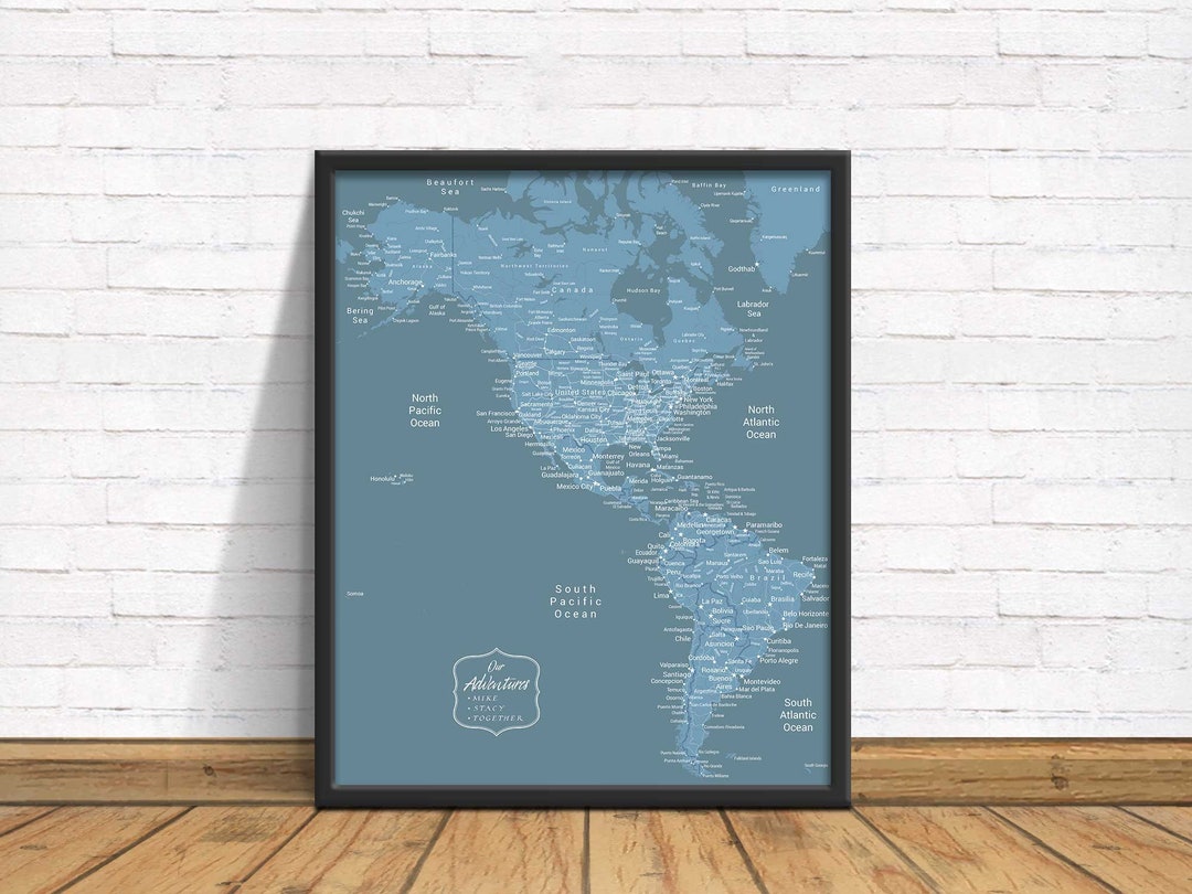 South America Pin Map, Map Travel, Push Pin Map, Canvas Gift, Map Wall ...