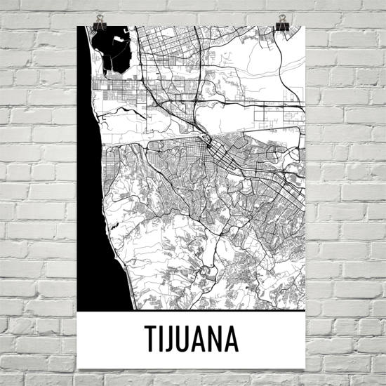 Tijuana Map Tijuana Art Tijuana Print Tijuana Mexico | Etsy