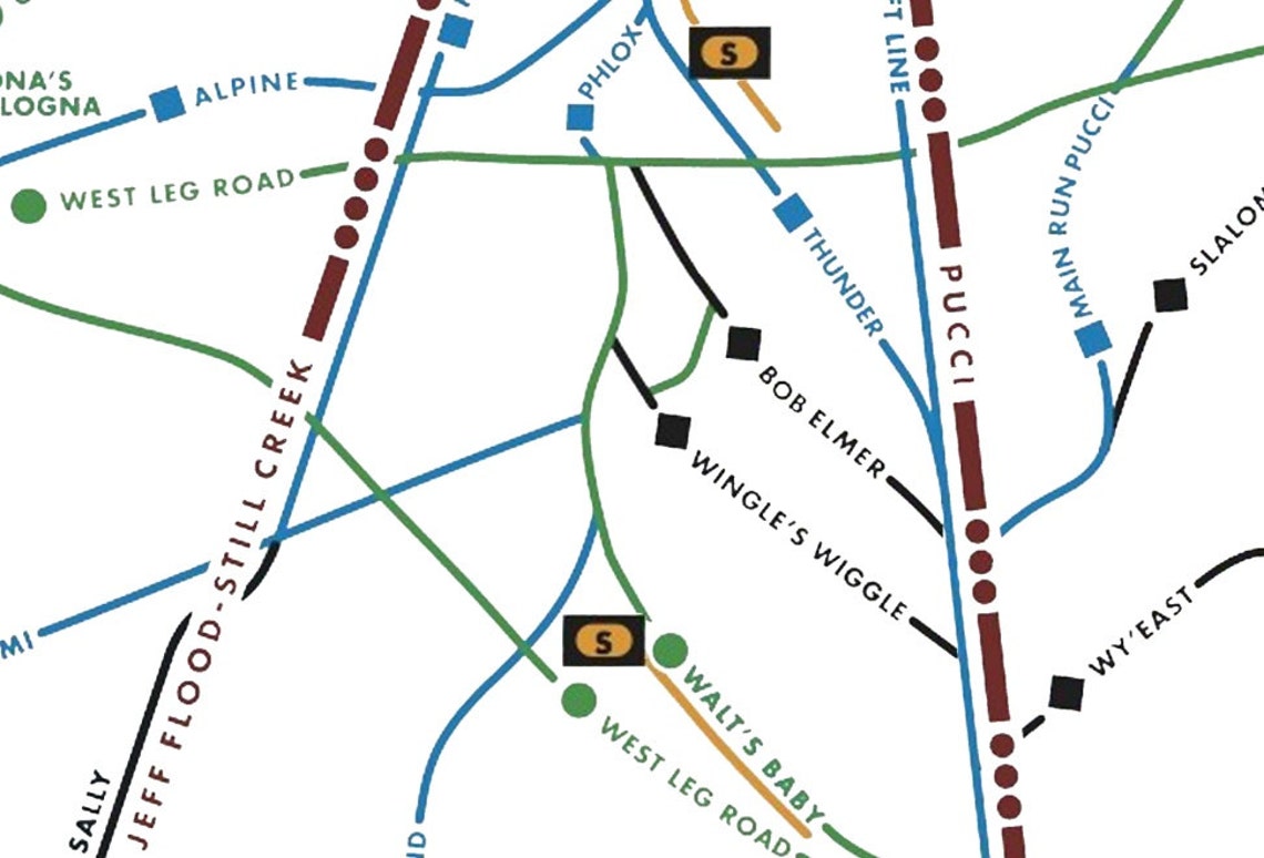 Timberline Ski Map Art Timberline Oregon Timberline Trail | Etsy