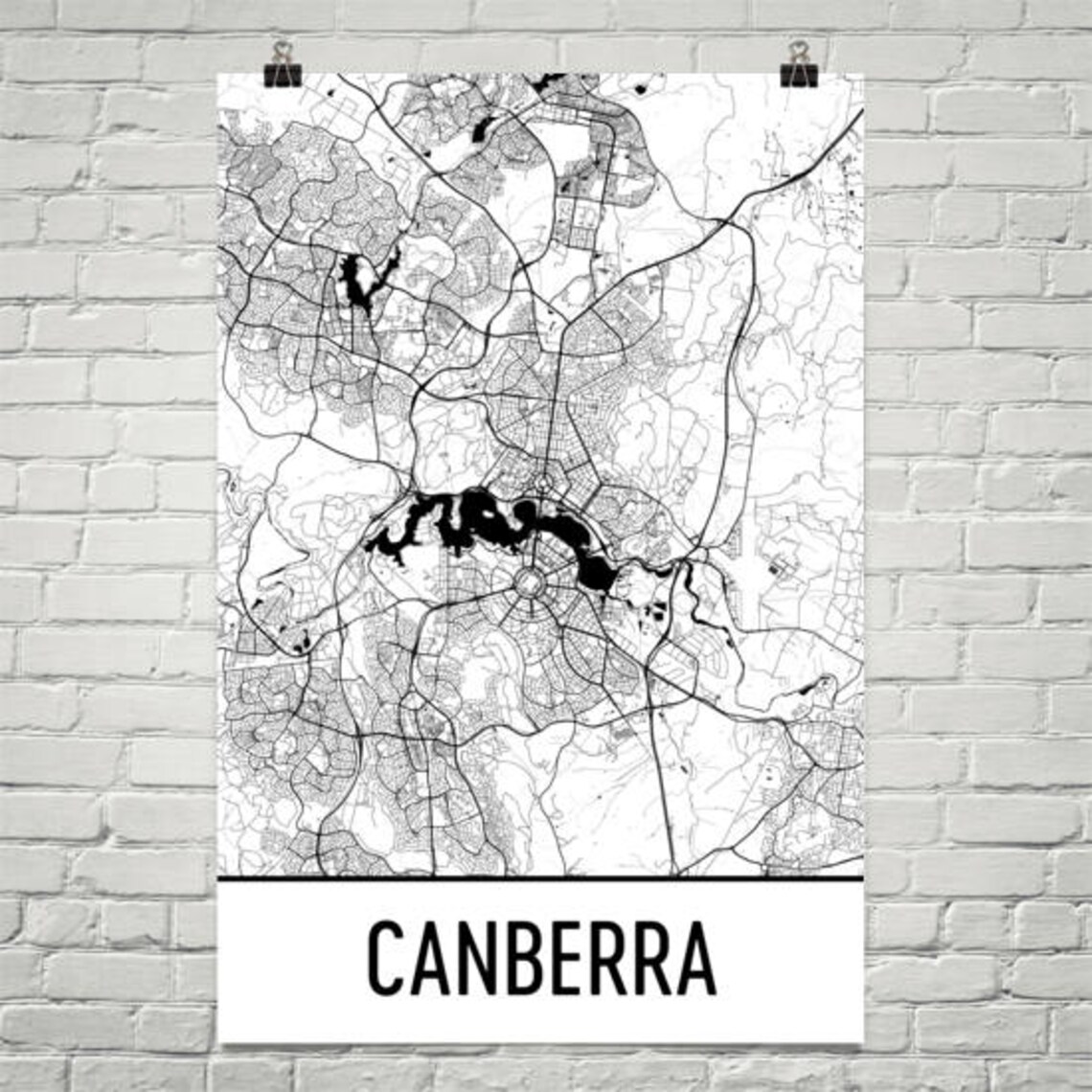 Canberra Map Canberra Art Canberra Print Canberra Australia | Etsy
