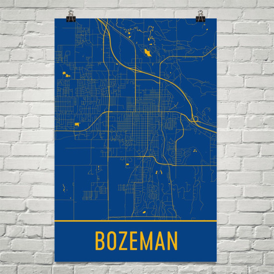 Bozeman Map, Bozeman MT, Art, Bozeman Print, Bozeman MT Poster, Bozeman ...