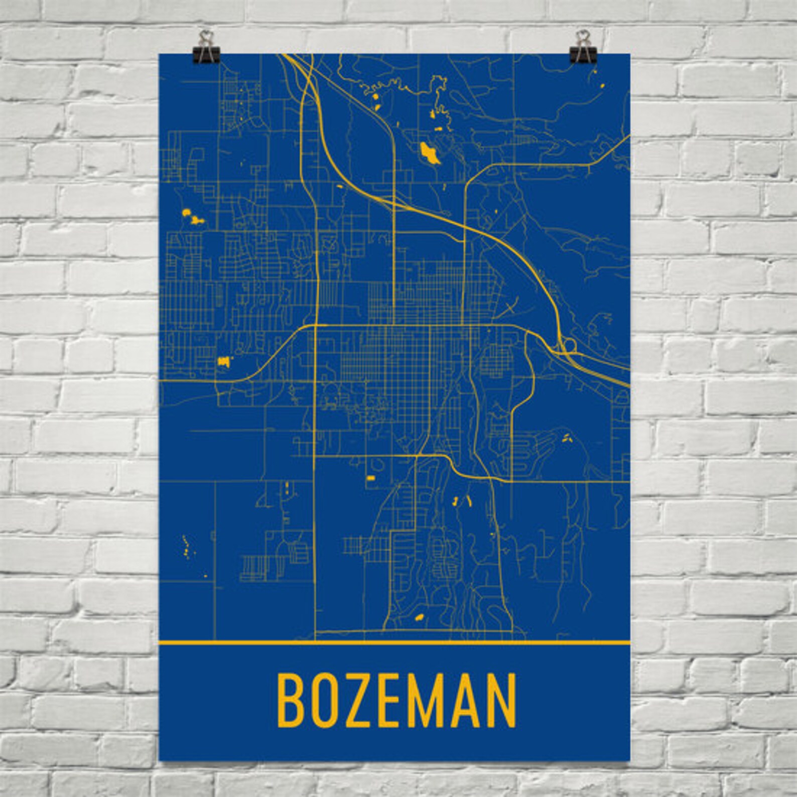 Bozeman Map Bozeman MT Art Bozeman Print Bozeman MT - Etsy